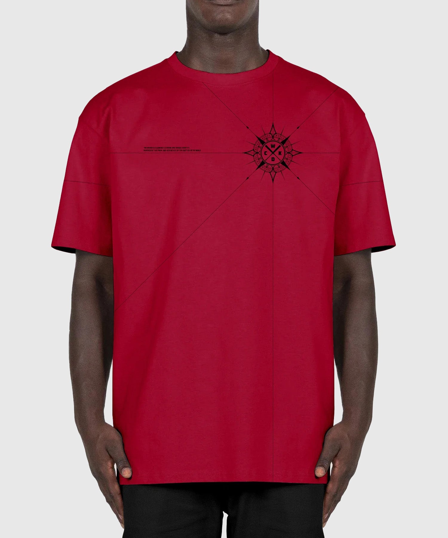 T-Shirt Oversize Wicked One Compass - Rouge – Dragon Bleu