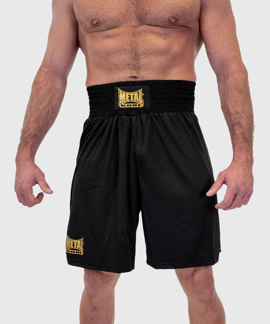 Short De Boxe Anglaise Metal Boxe Water - Noir/Or – Dragon Bleu